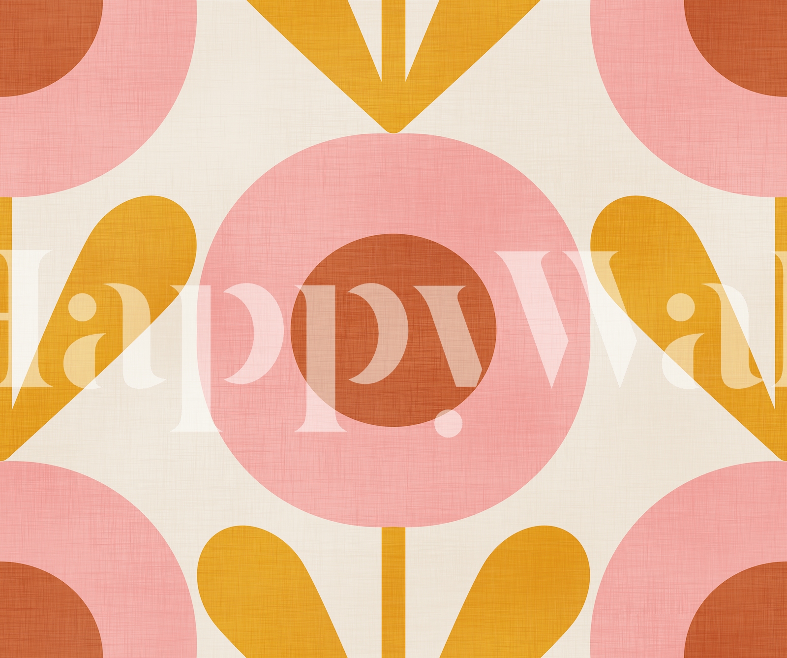 Pink Floral Geometric Wallpaper