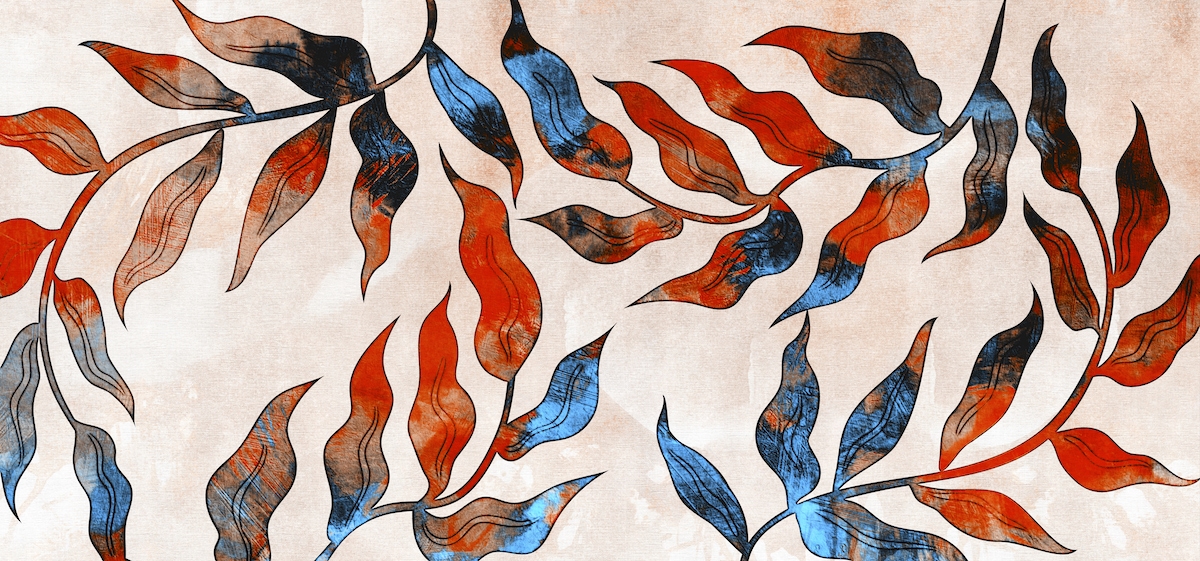 Abstract Watercolor Leaf Art - Happywall.com