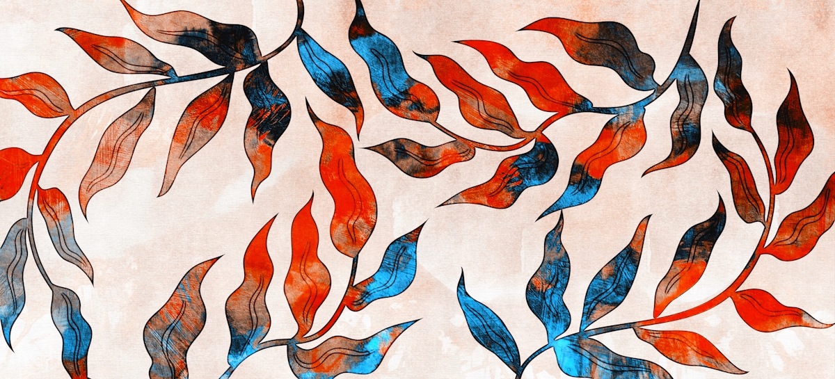 Abstract Watercolor Leaf Art tapetas | Happywall