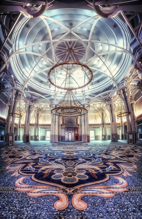 Elegant Mosque Interior Wallpaper Design