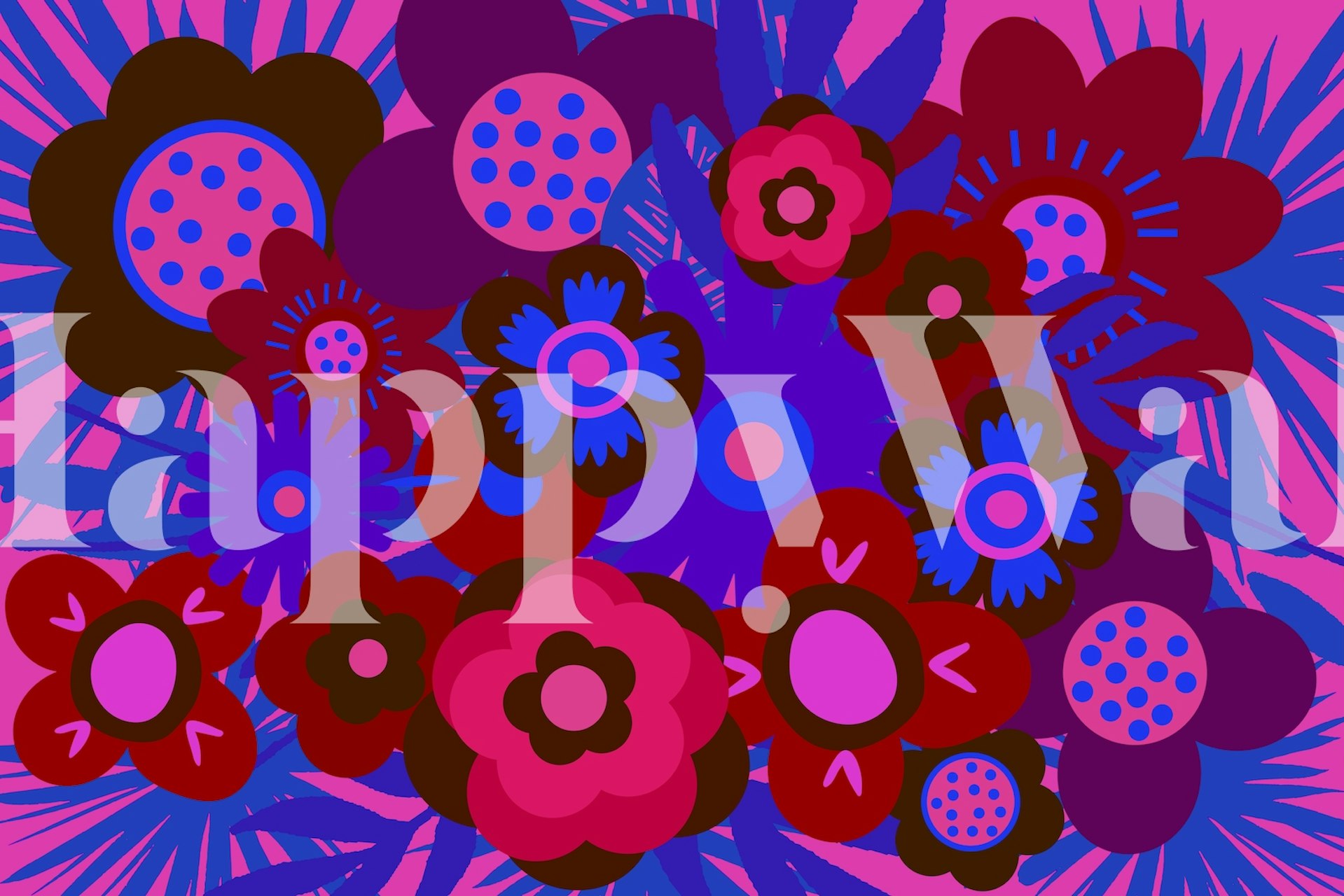 Neon Mid-Century Abstract Floral Art - Happywall