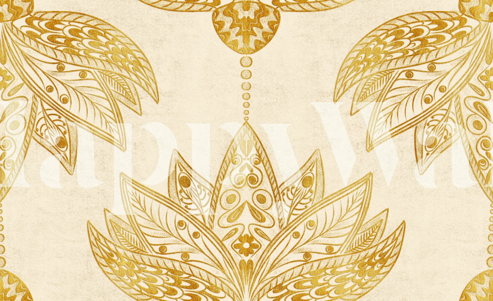 Gold Mandala Lotus Flower Wallpaper - Happywall