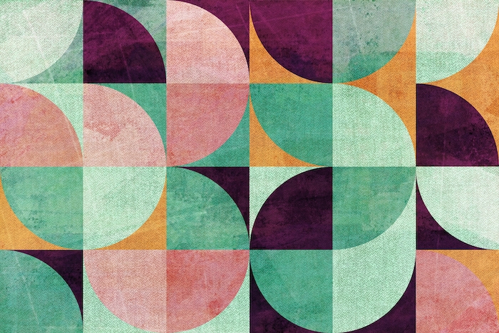 Geometric Rounded Forms Multi-Color Wallpaper