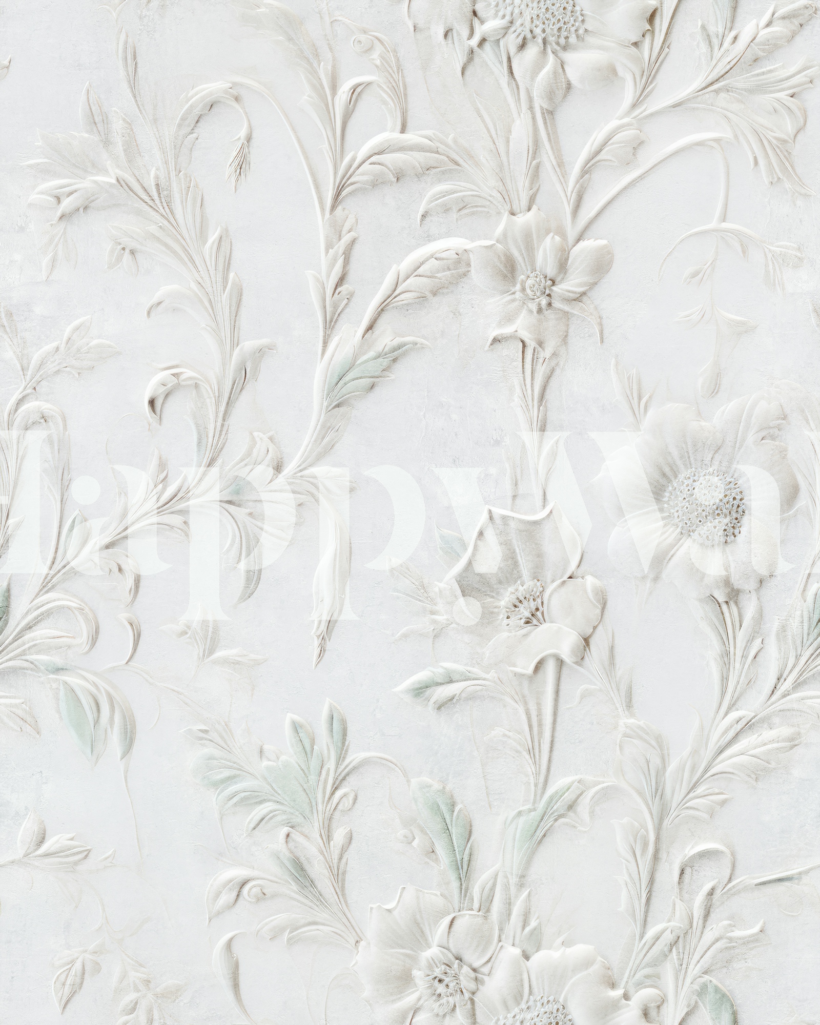 Elegant Floral White Wallpaper for Modern Decor