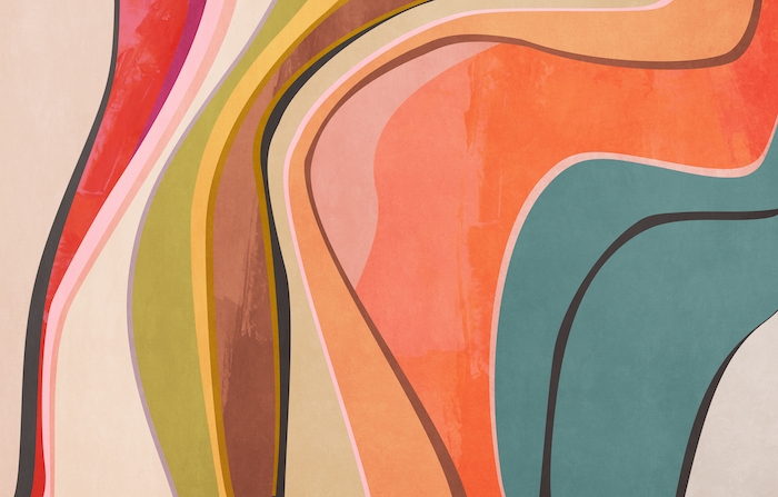 Colorful Abstract Wallpaper with Curves