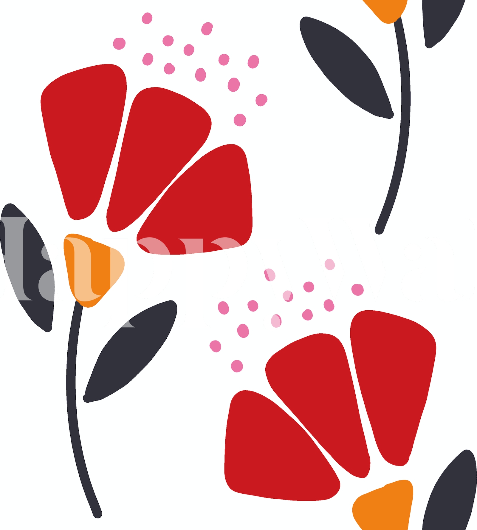 Red Floral Wallpaper with Bold Blooms