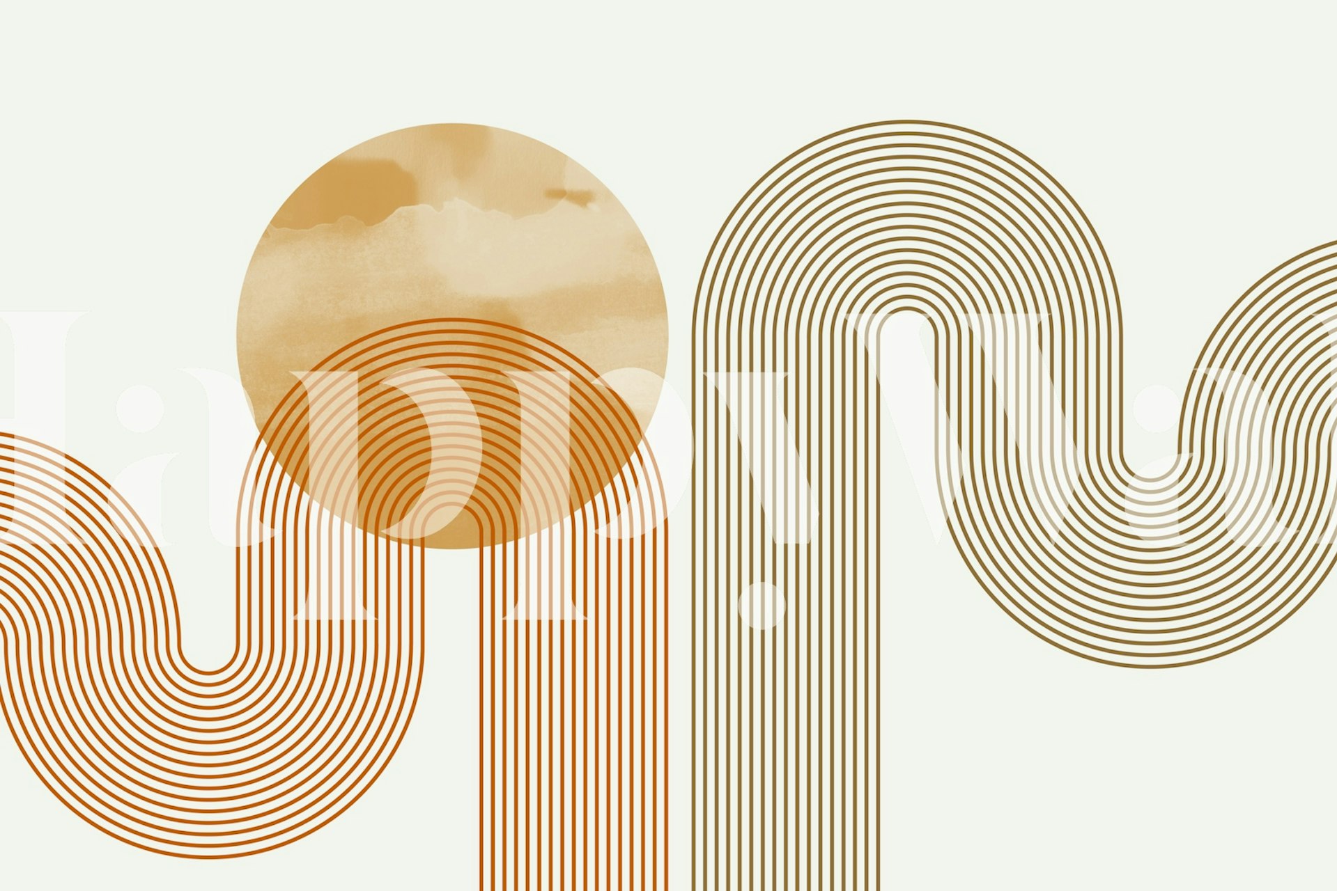 Orange Curvy Lines Wallpaper - happywall.com