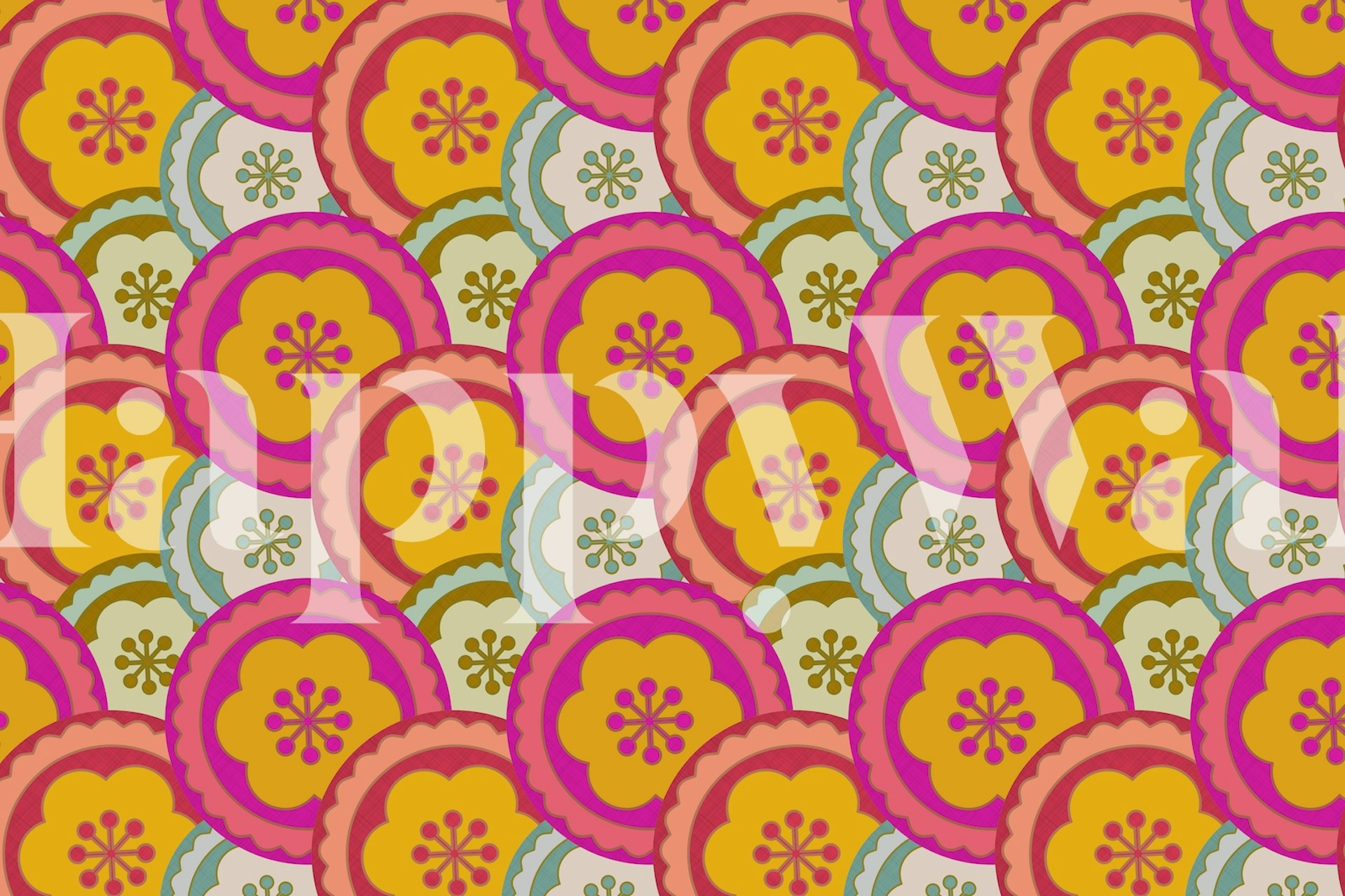 Groovy Mid Century Flowers Wallpaper