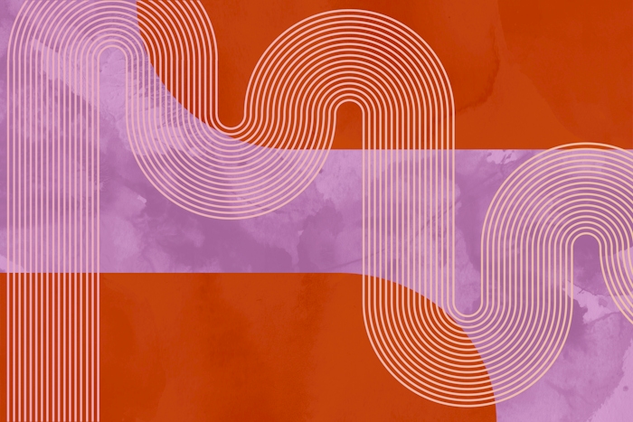 Mid Century Modern Abstract Wallpaper in Warm Colors