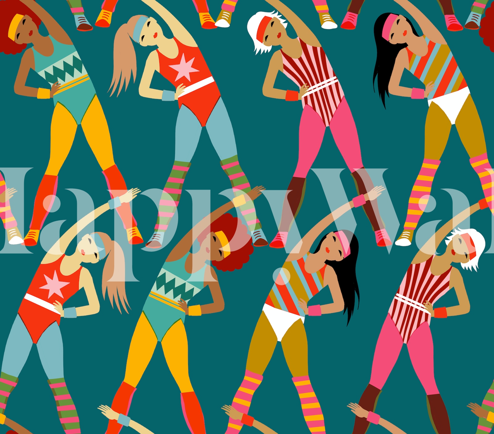 Retro Aerobic Workout Wallpaper