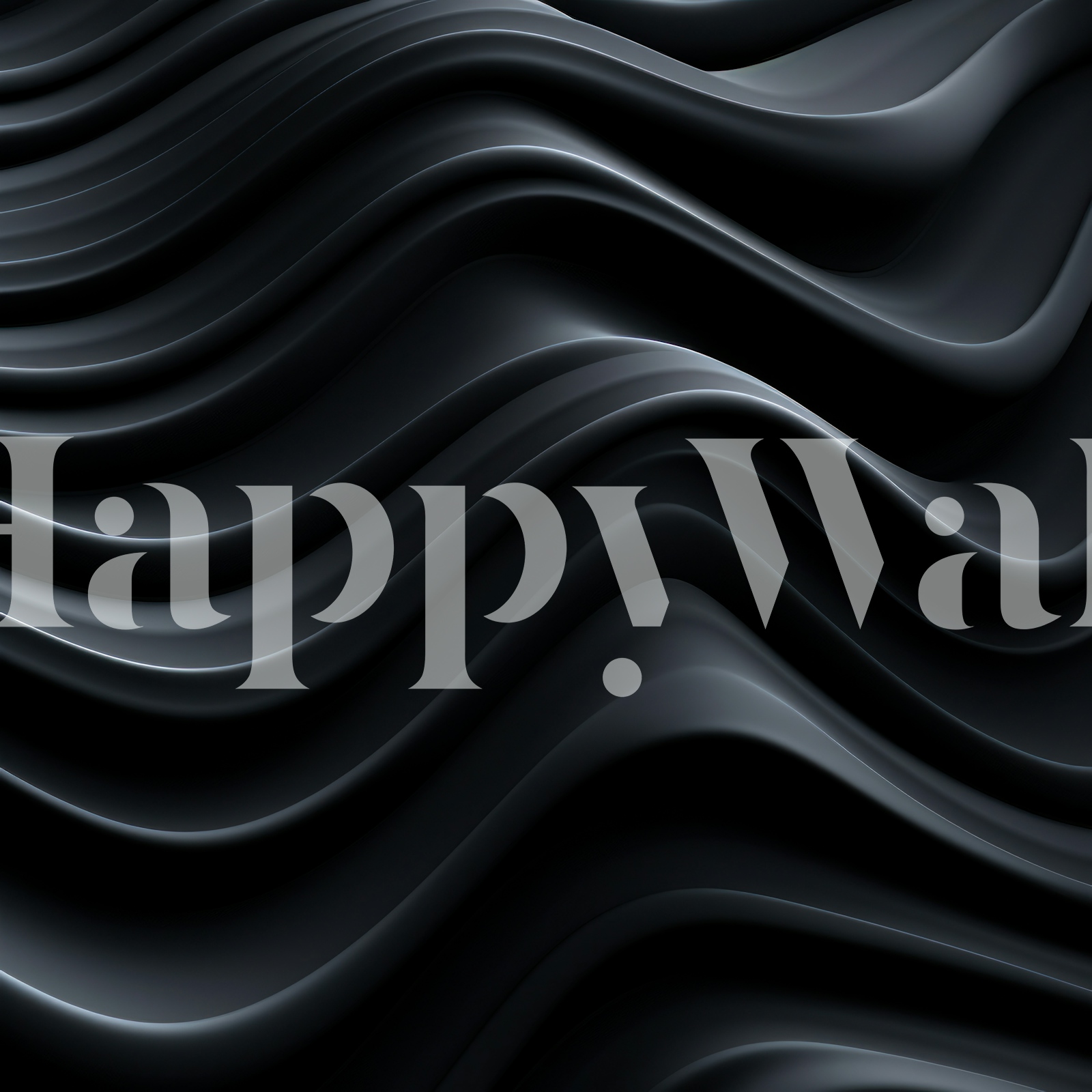 Black Modern Abstract Waves Wallpaper