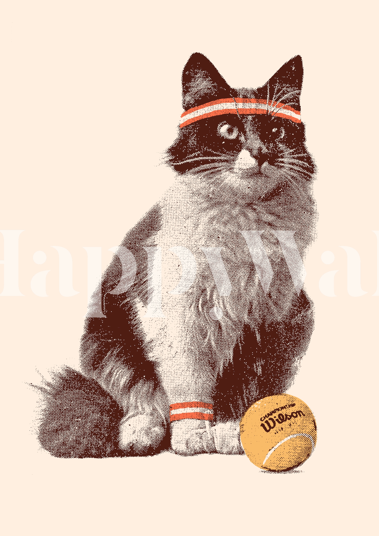 Tennis Cat Wallpaper | Happywall