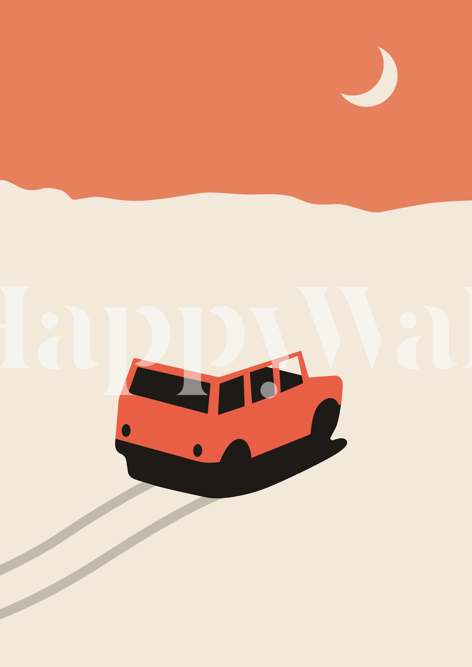 Red Car in Desert Wallpaper | happywall.com