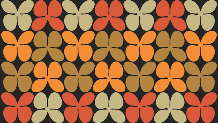 Swedish Mid Century Fall Flower Pattern | happywall.com