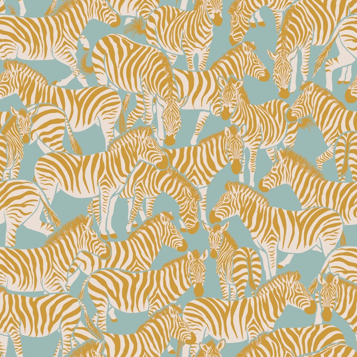 Yellow and White Zebra Wallpaper Design