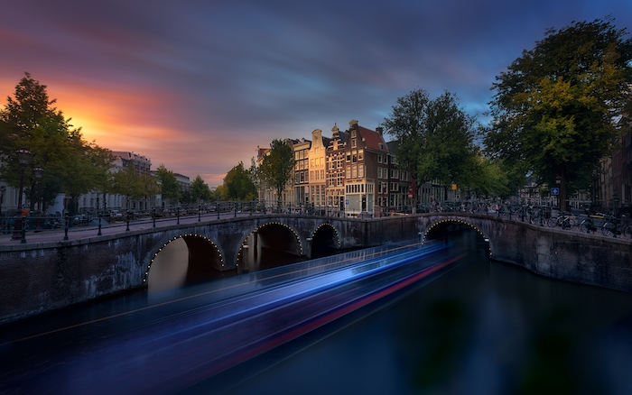 Amsterdam Sunset Canal Wallpaper