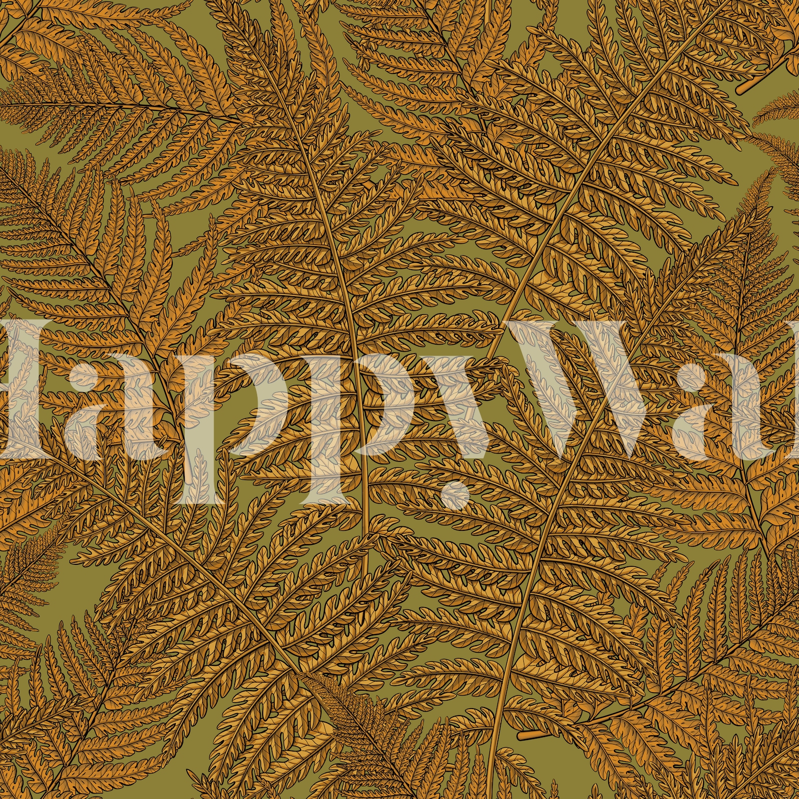 Autumnal Fern on Sage | Happywall