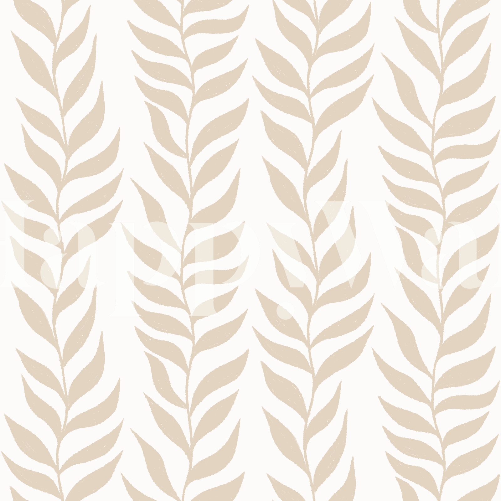 Beige Leaf Pattern Wallpaper for Modern Homes