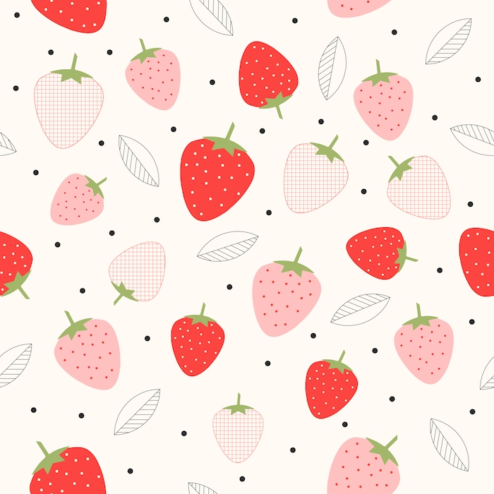 Red Strawberry Pattern Wallpaper