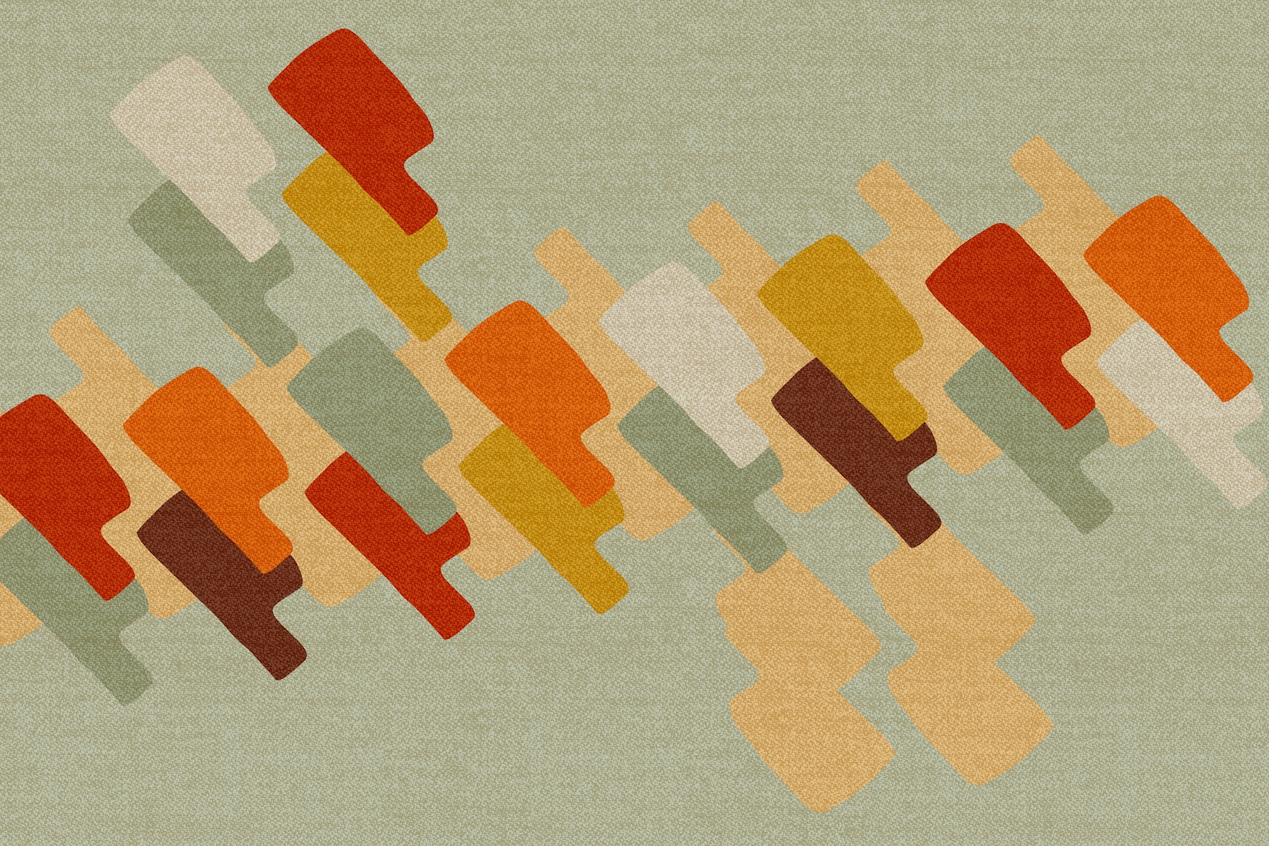Scandi Mid Century Modern Geometric Abstract Wallpaper Happywall