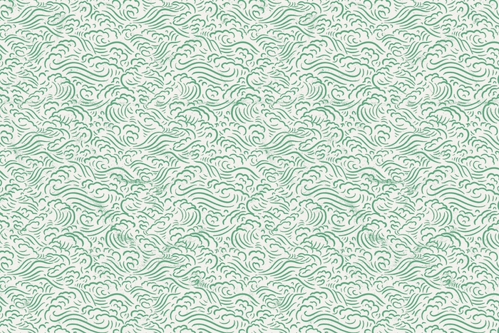 Japanese Wood Block Print Green | happywall.com