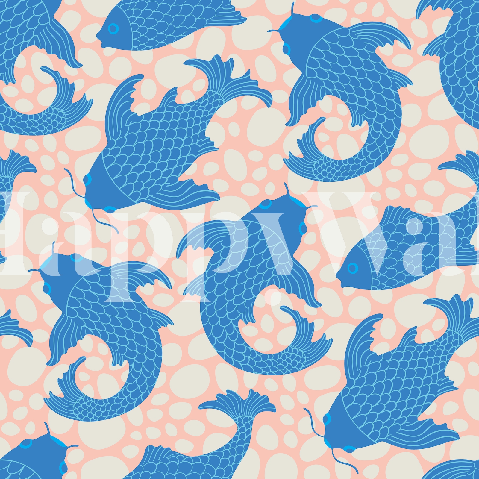 KOI Japanese Blue Fish Wallpaper | Happywall
