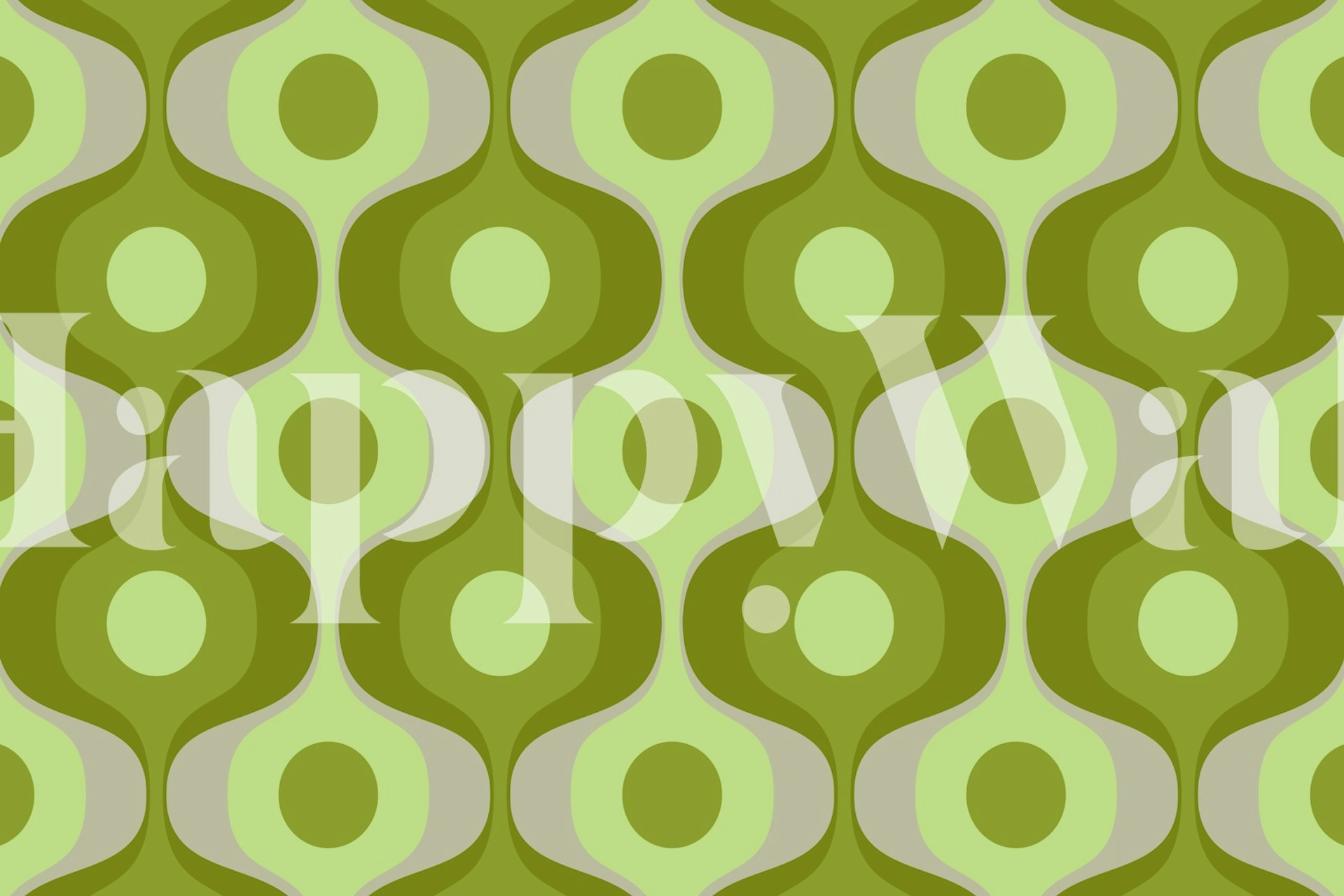 Vivid Green Vintage Abstract Geo Wallpaper