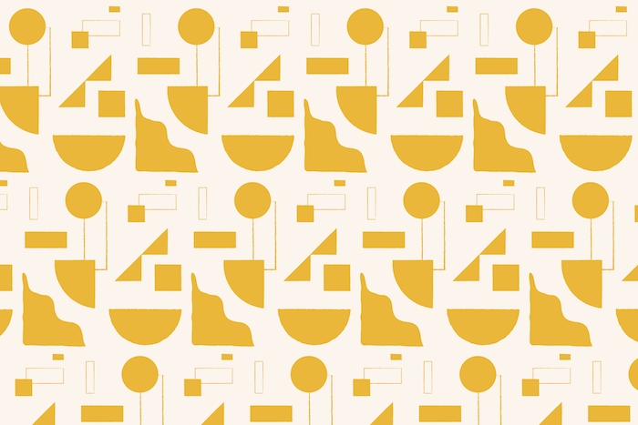 Mustard White Color Block Geo Abstract Wallpaper