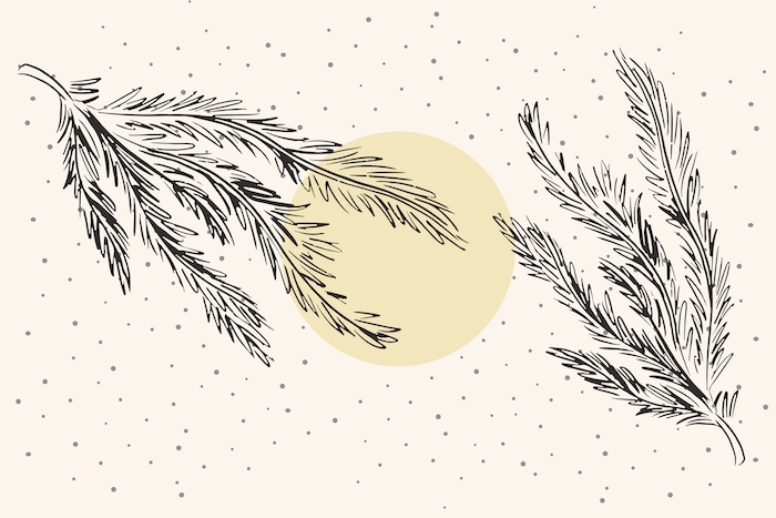 Minimalist Winter Sun Drawing Wallpaper