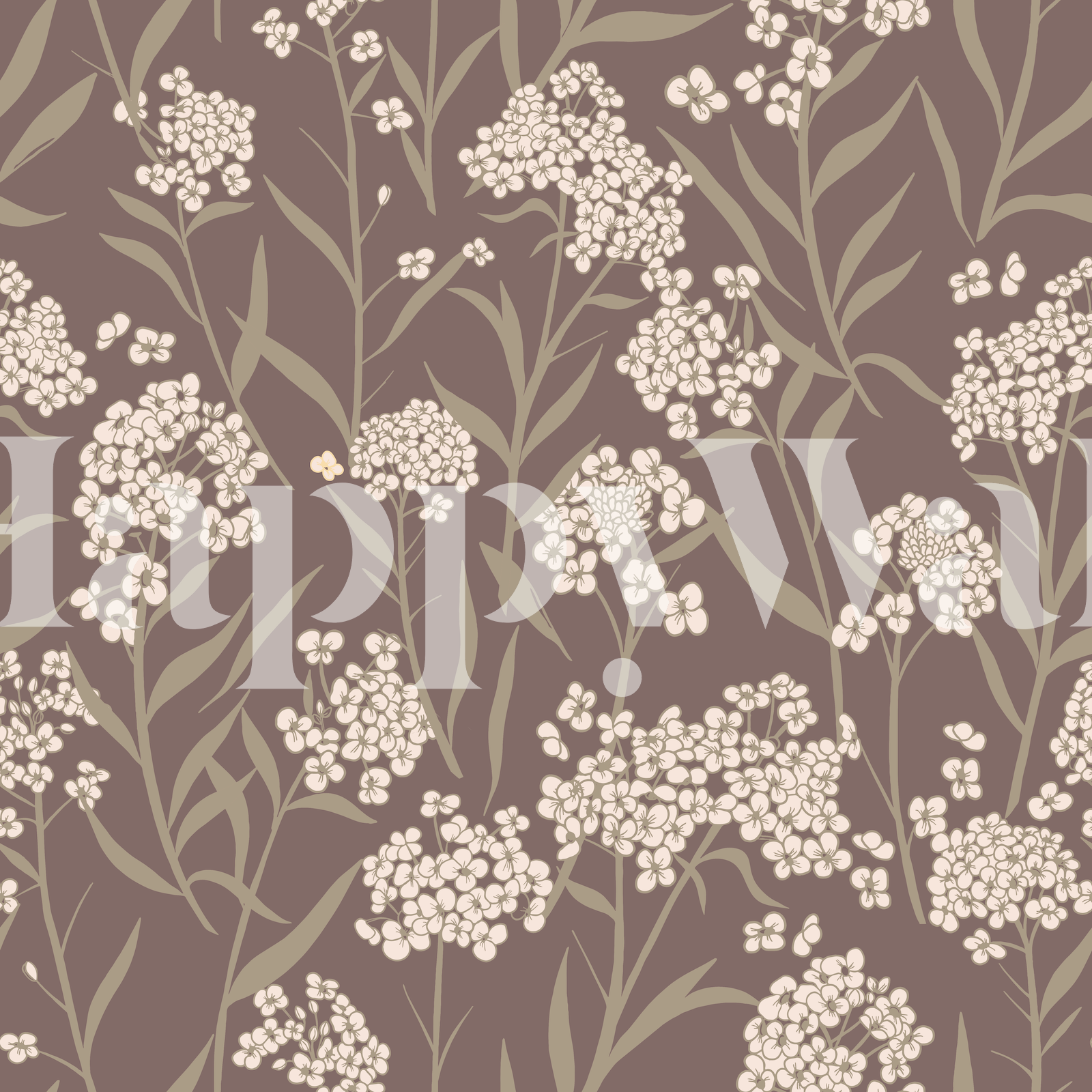 Neutral Floral Wallpaper for Bedroom