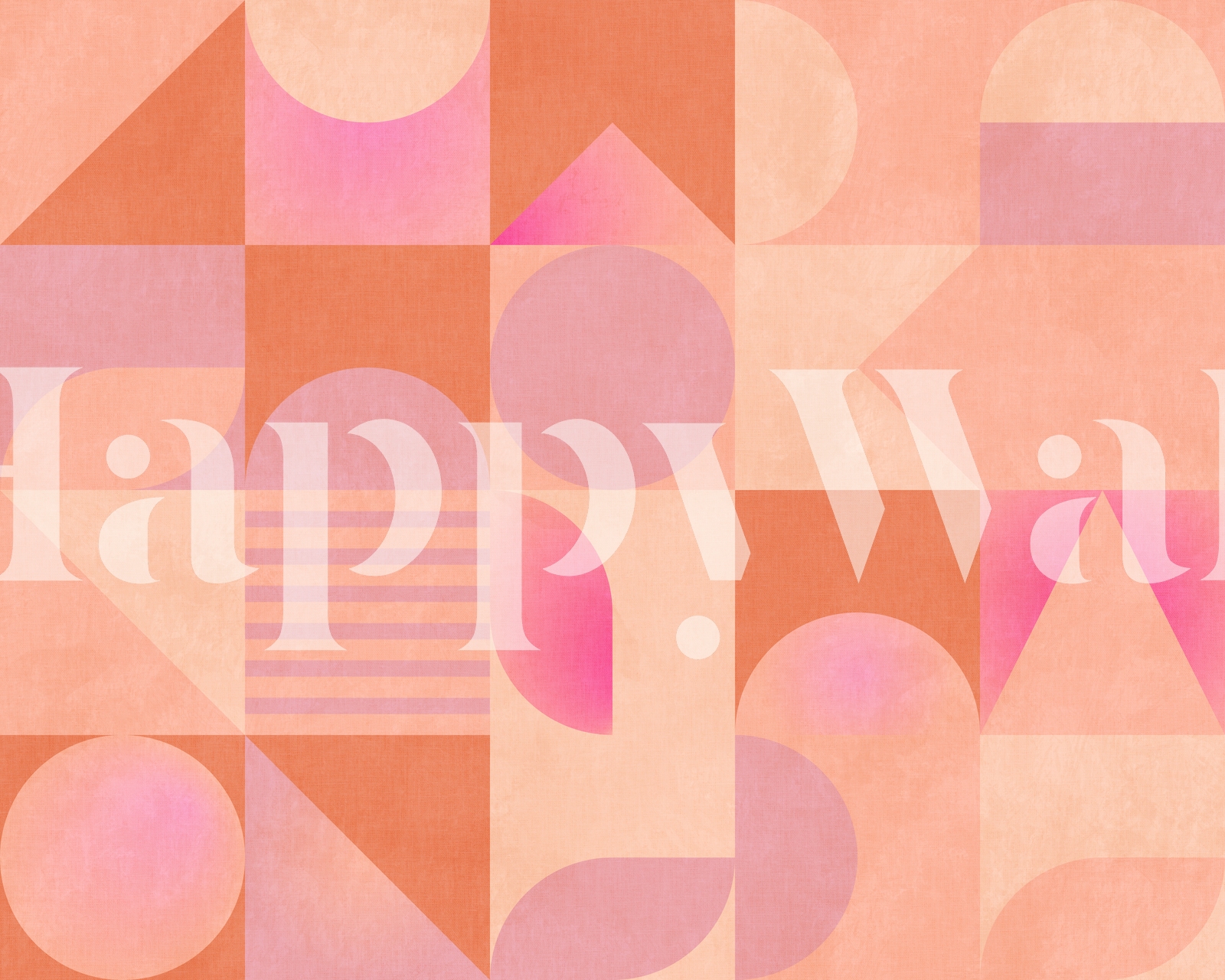 Peach Fuzz Geo Pattern Wallpaper - Happywall