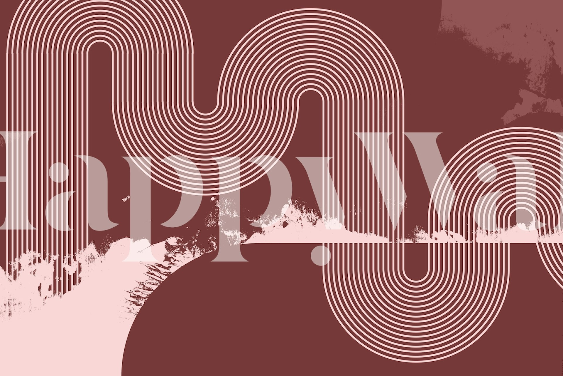 Mid Century Modern Curvy Line Art wallpaper | Happywall