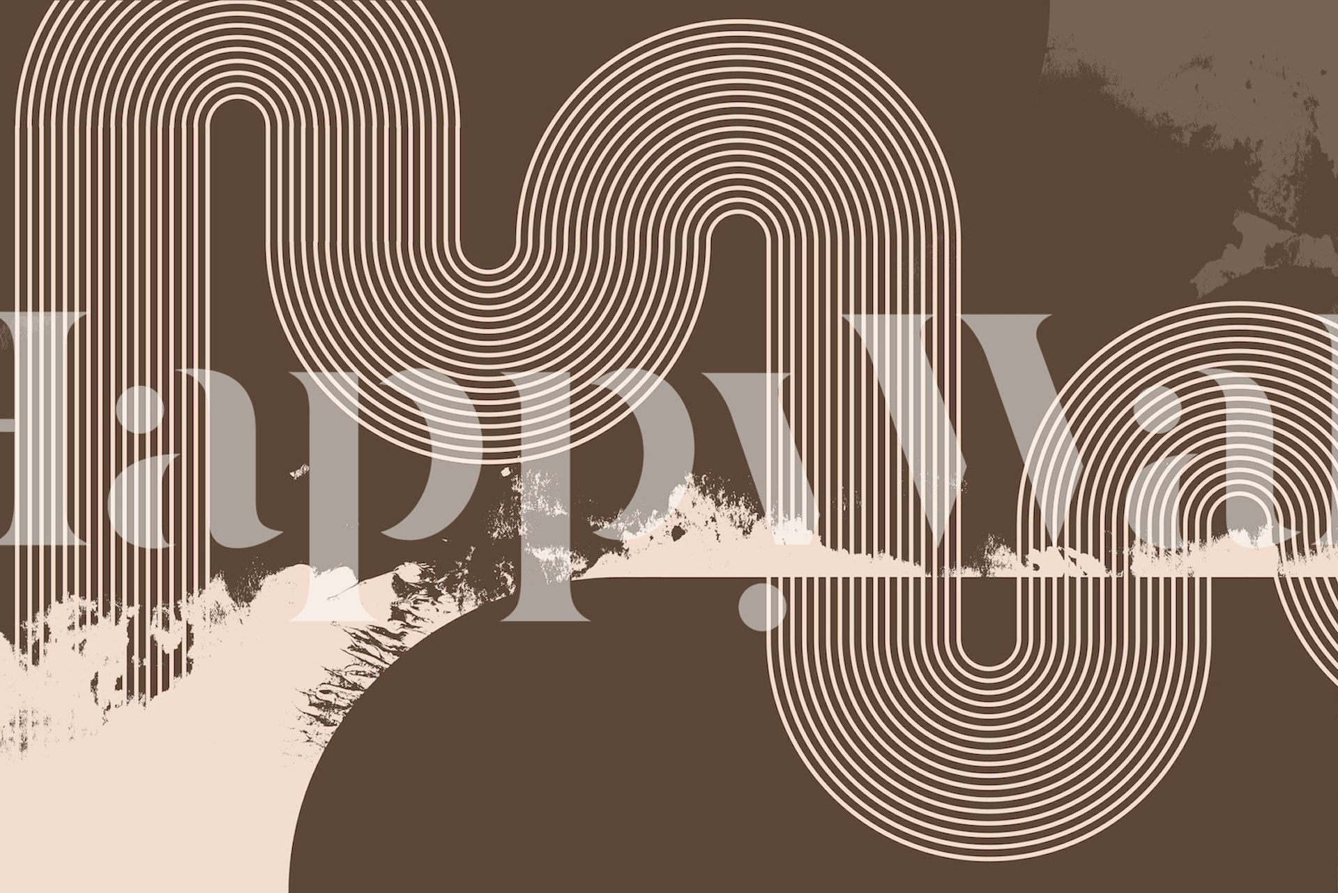 Mid Century Modern Curvy Line wallpaper | Happywall
