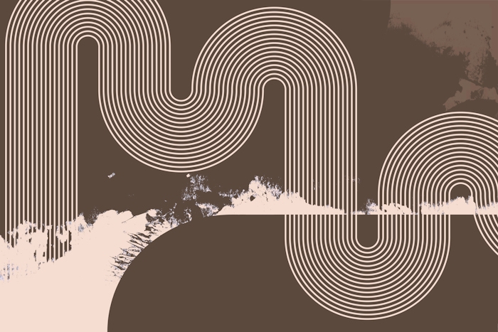 Mid Century Modern Curvy Line Wallpaper