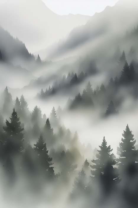 Moody Forest Mist Wallpaper - happywall.com