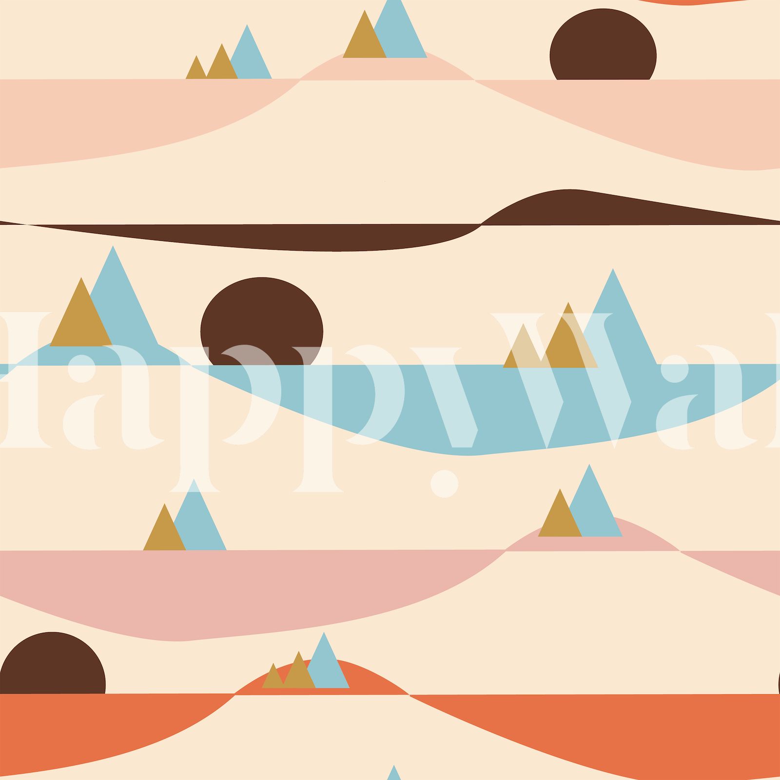 Beige Landscape Abstract Wallpaper