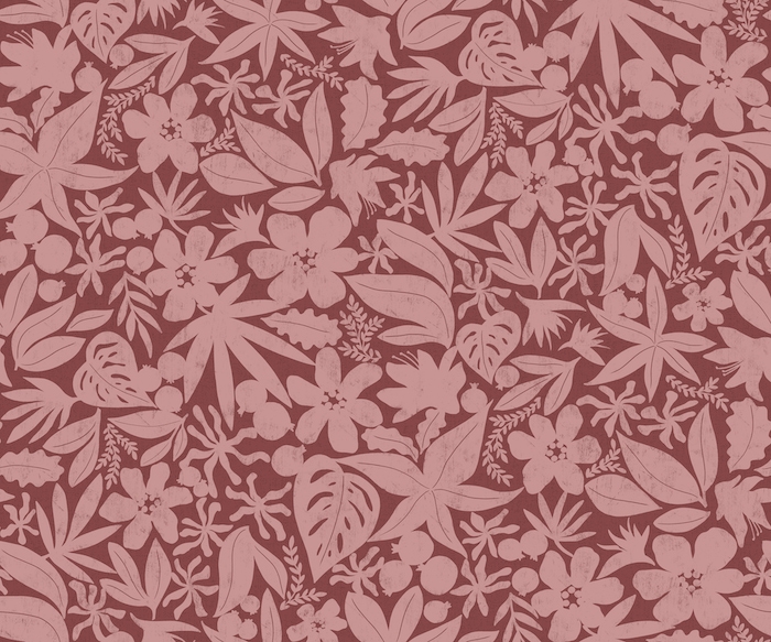 Cozy Dusty Rose & Rosewood Wallpaper - Happywall