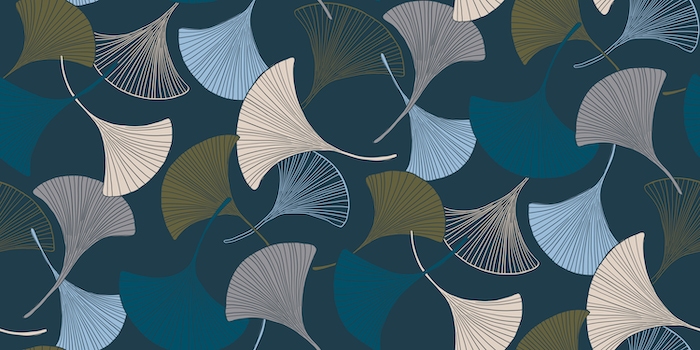 Bold Hand Drawn Gingko Leaves Wallpaper