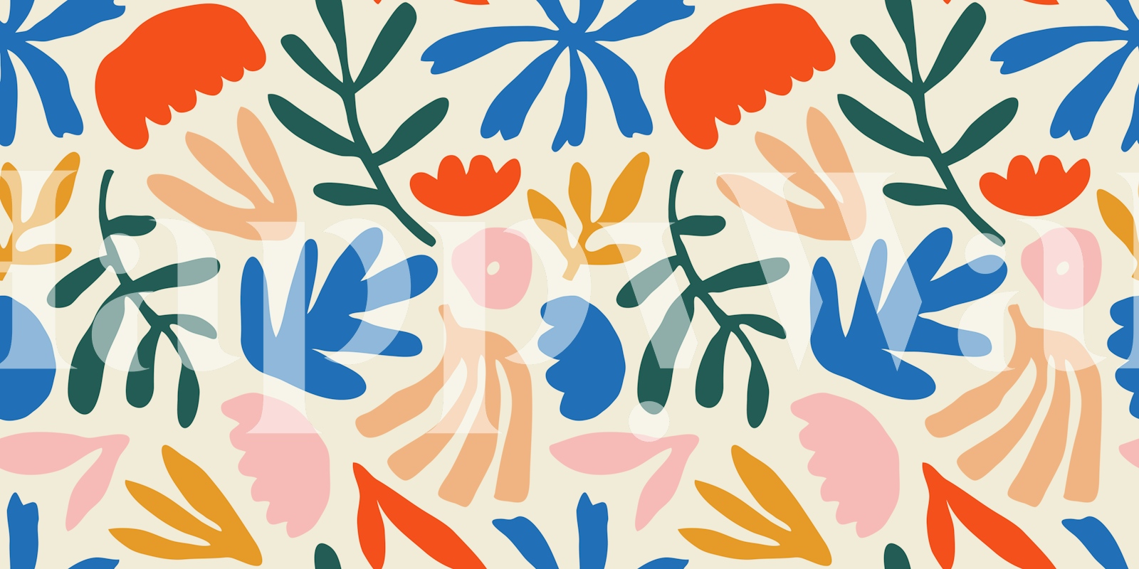 Colorful Kids Floral Wallpaper for Playroom