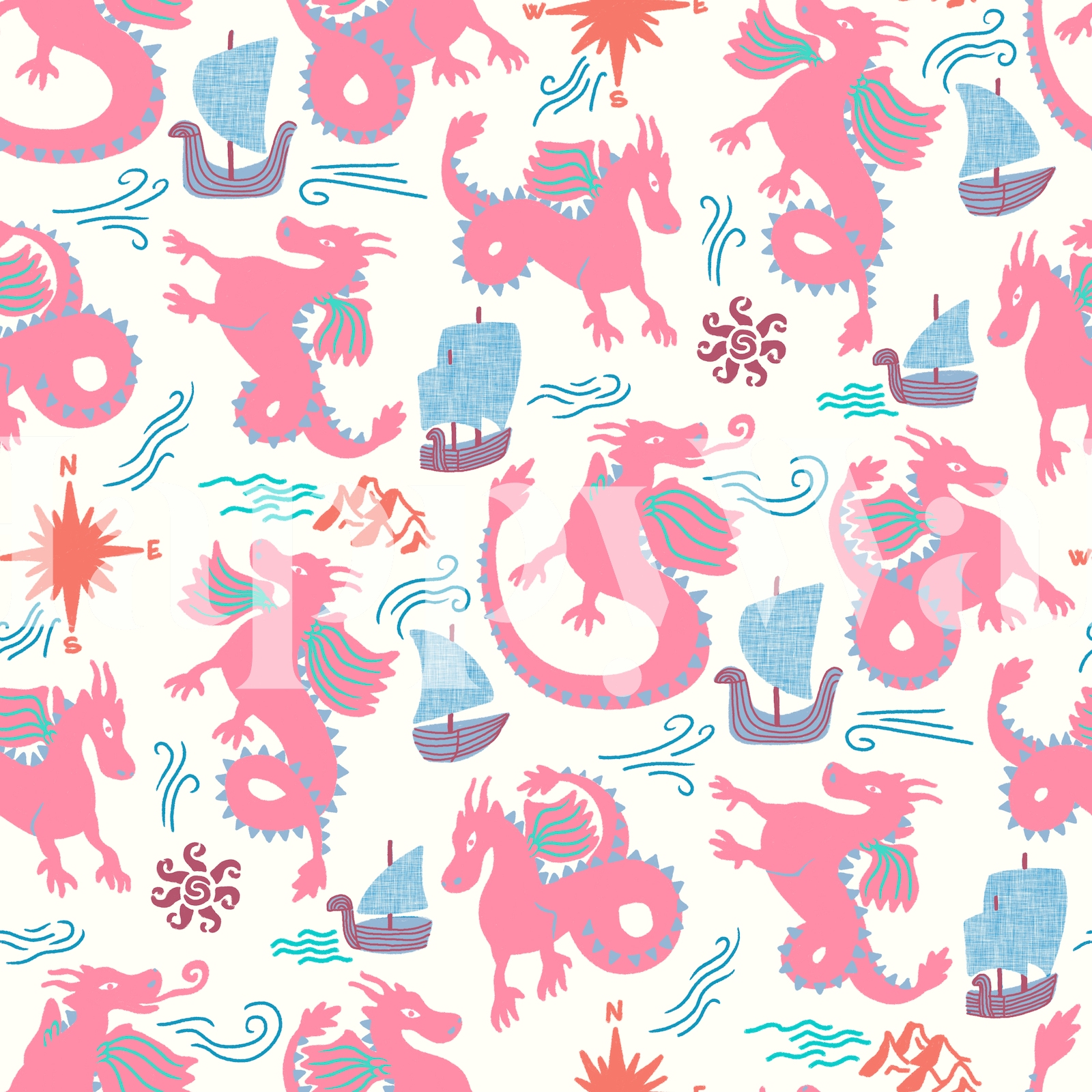 Pink dragons Wallpaper - happywall.com