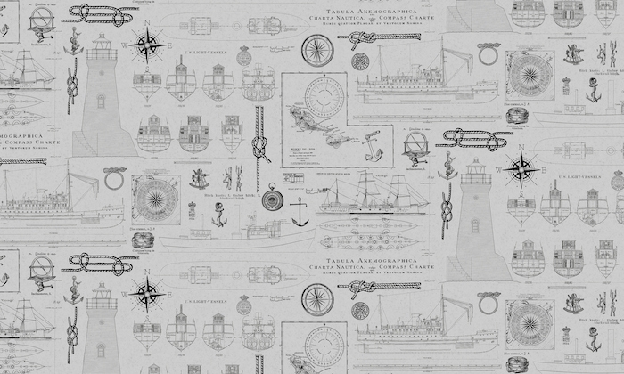 Nautical Grey Vintage Wallpaper for Home
