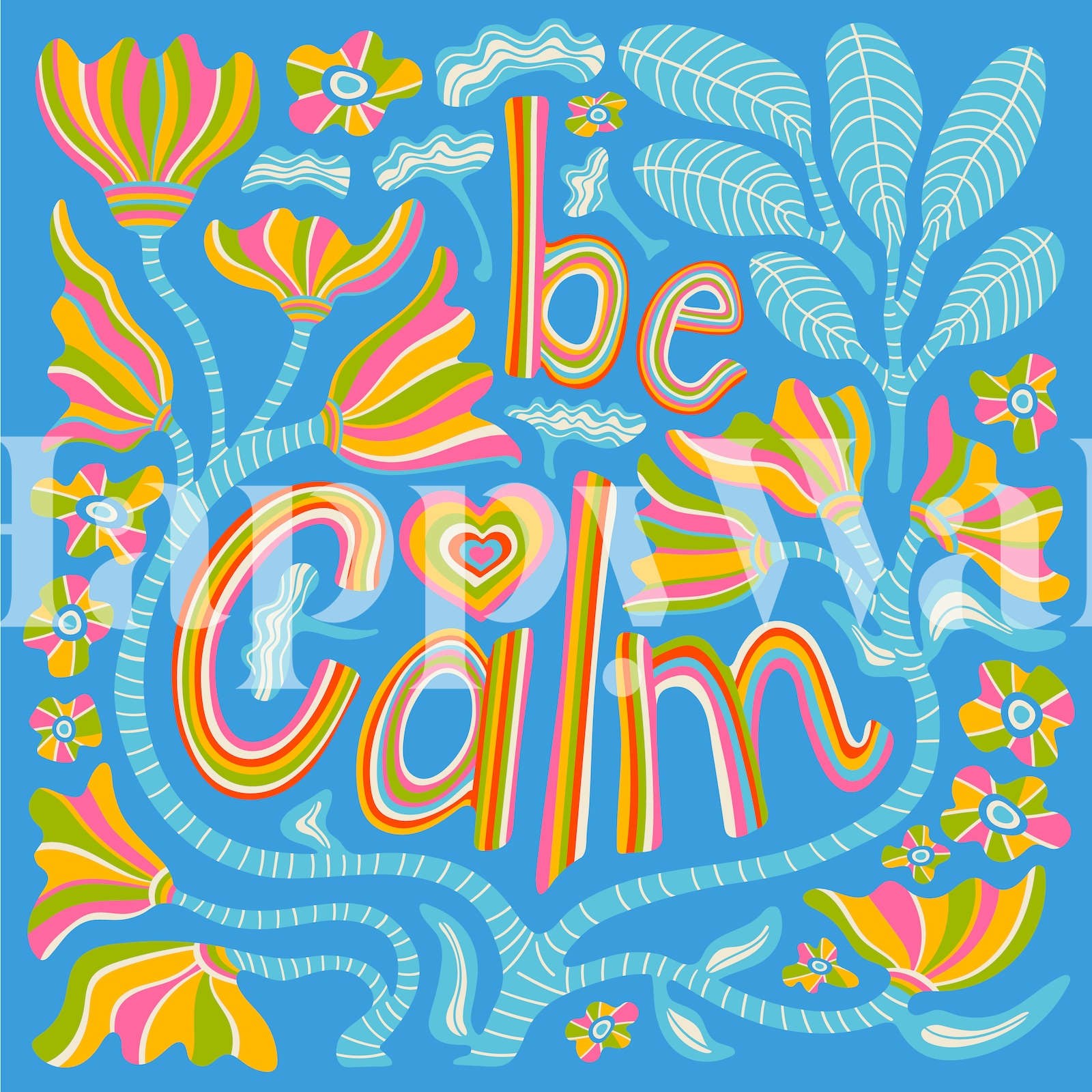 Colorful Floral Quote Wallpaper for Kids