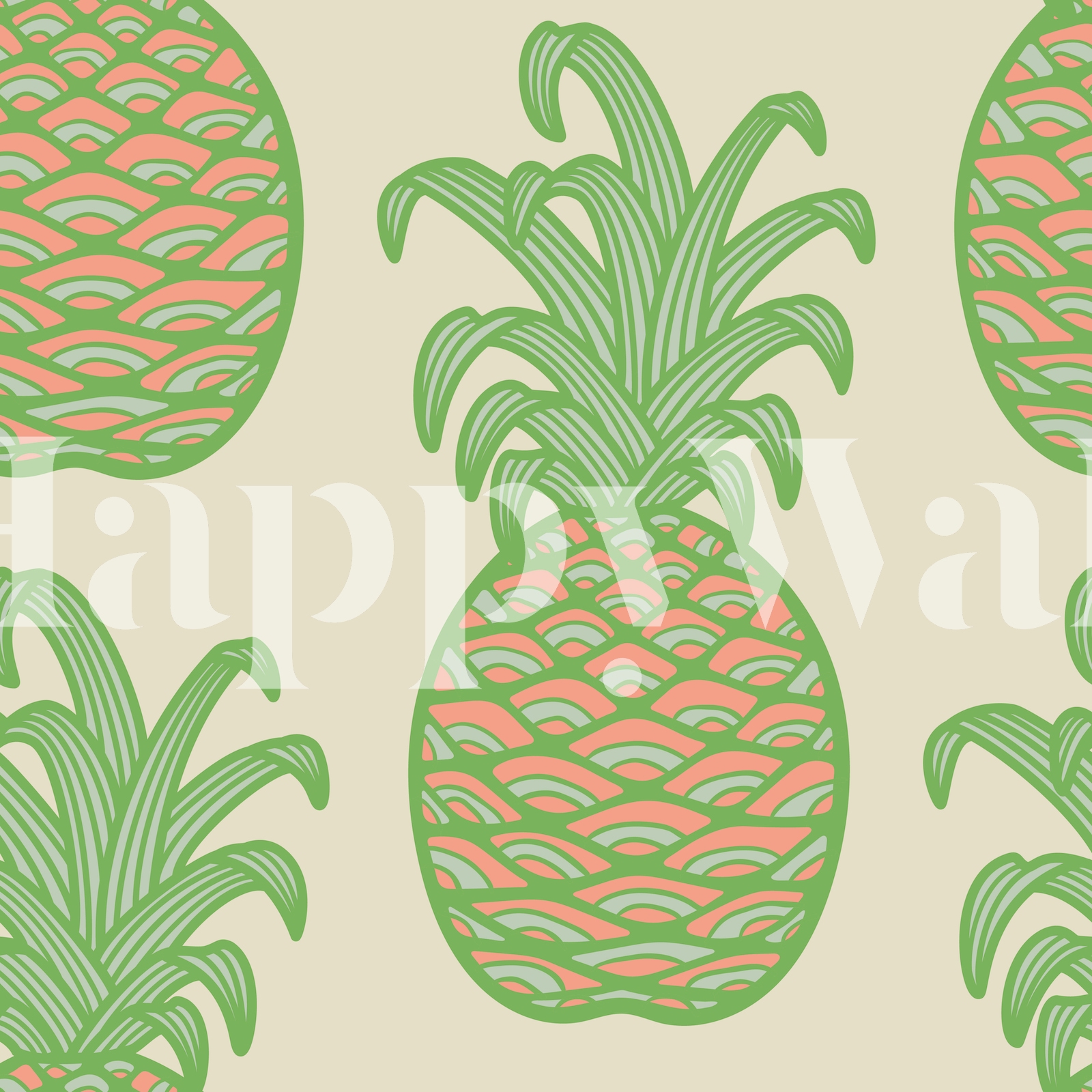 Good Luck Pineapples Tapet | Happywall.com