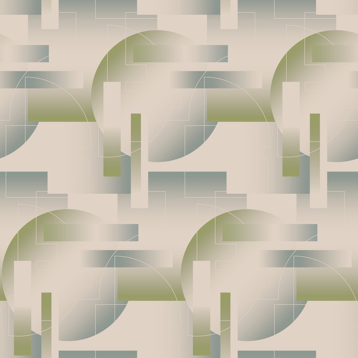 Geometric Gradient Beige Green Wallpaper - Happywall