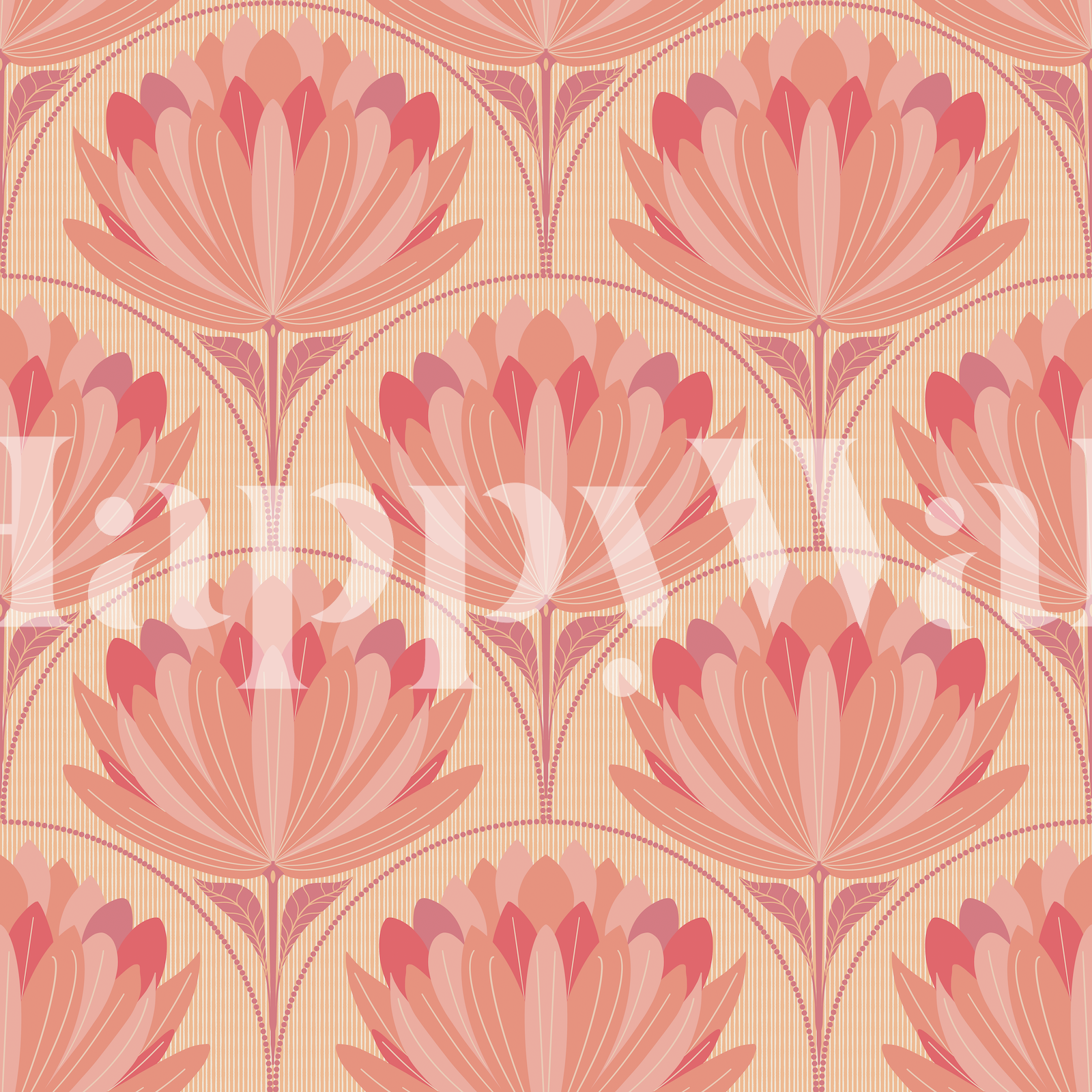 Peach Lotus Pq Wallpaper - happywall.com