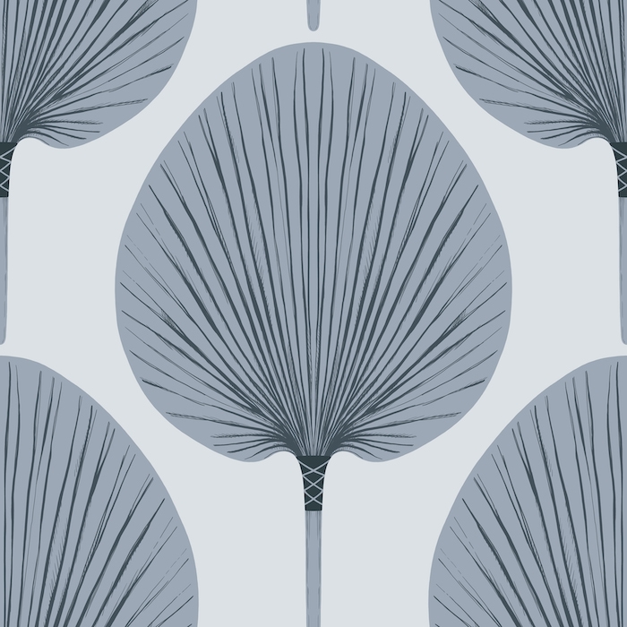 Gray Palm Leaf Wallpaper - Tropical Pattern
