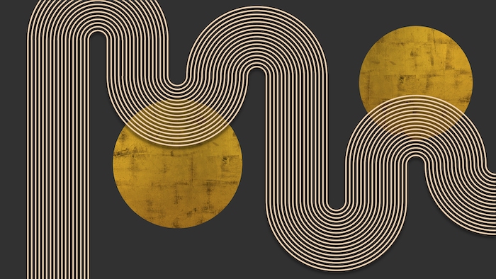 Modern Arch Line Art Wave Wallpaper - Happywall.com