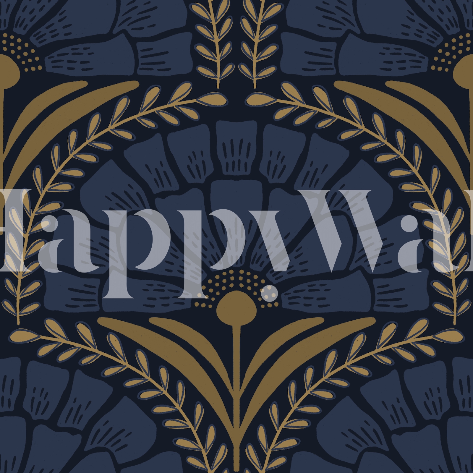 Navy Floral Wallpaper for Bedrooms