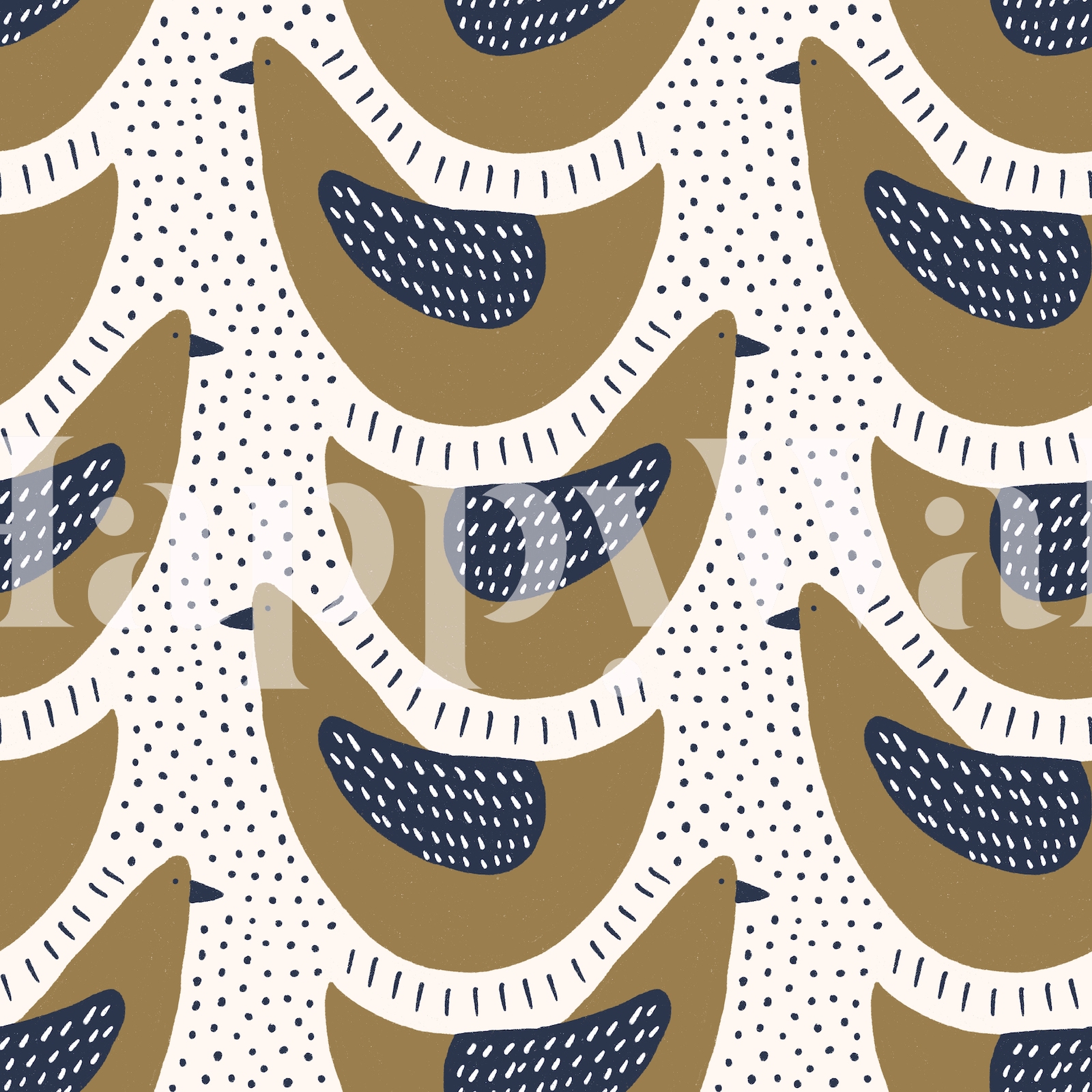 Gold and Beige Geometric Wallpaper