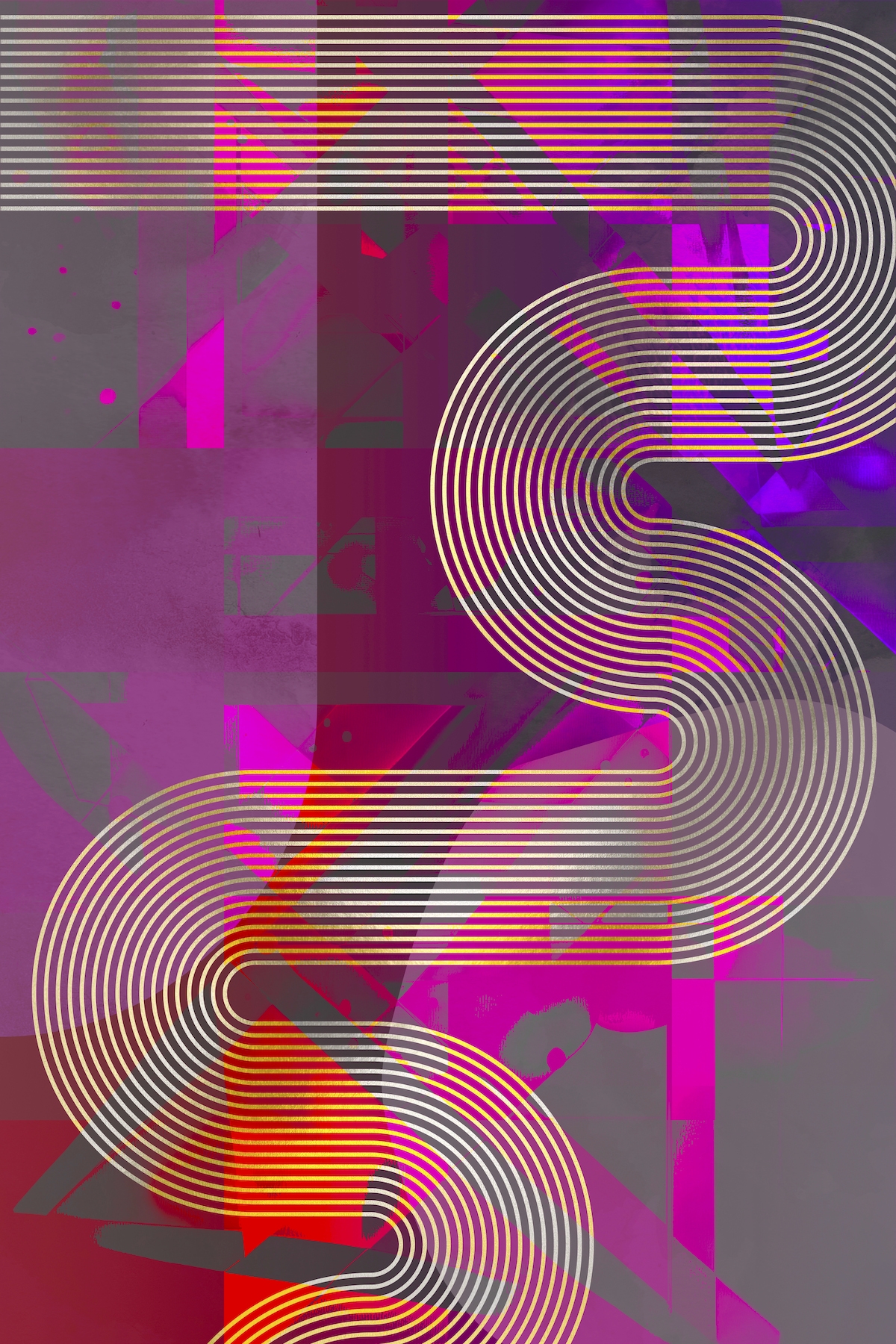 80s 90s Curvy Lines Wave wallpaper | Happywall